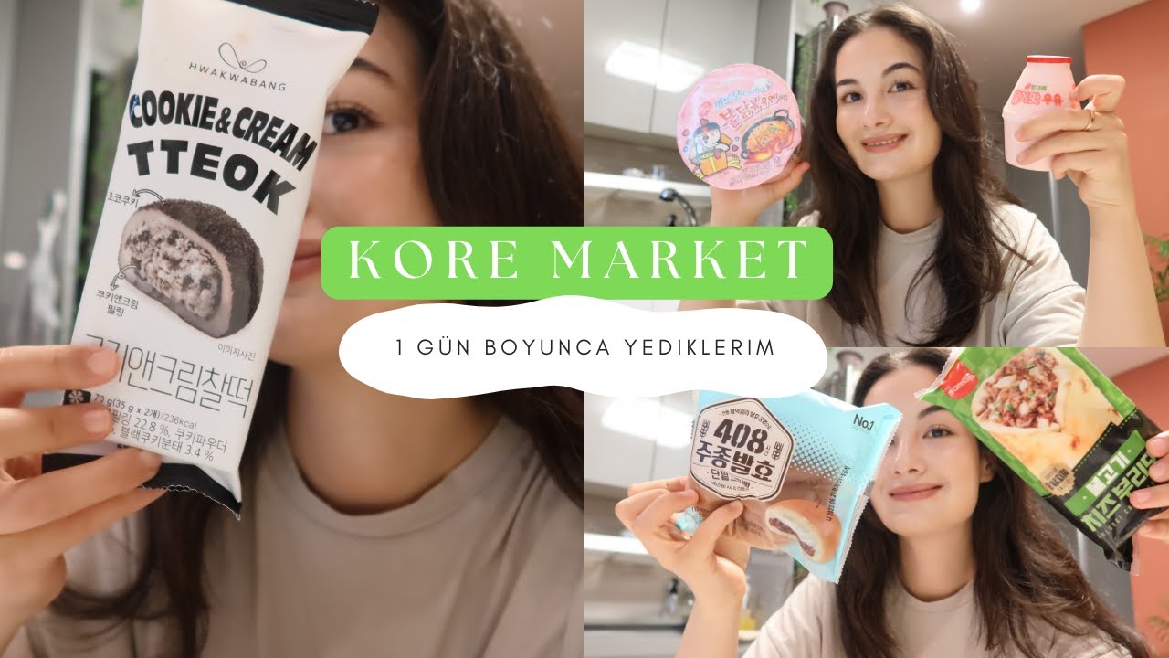 1 Gün Boyunca Kore Marketinden Yemek | Lezzetli Kore Market Ürünleri | Kore Vlog | # ...