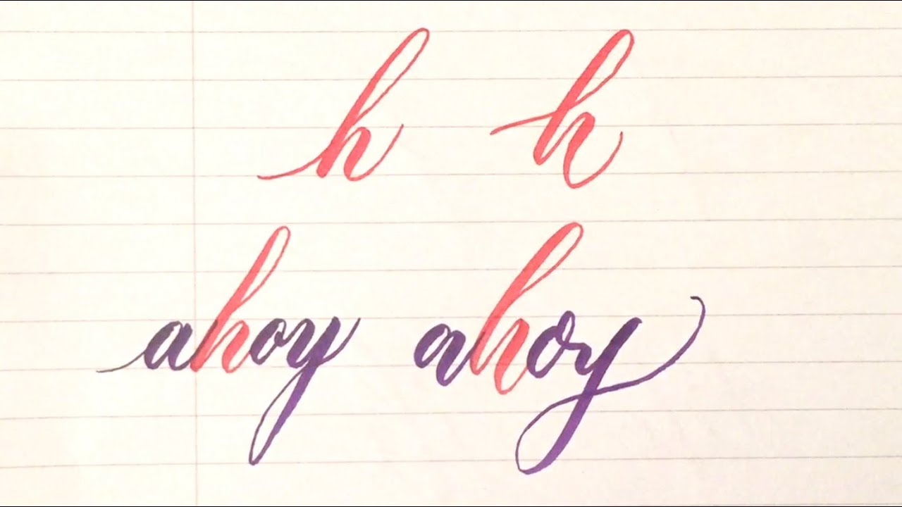 Brush Pen Calligraphy 'h' in Real Time - YouTube