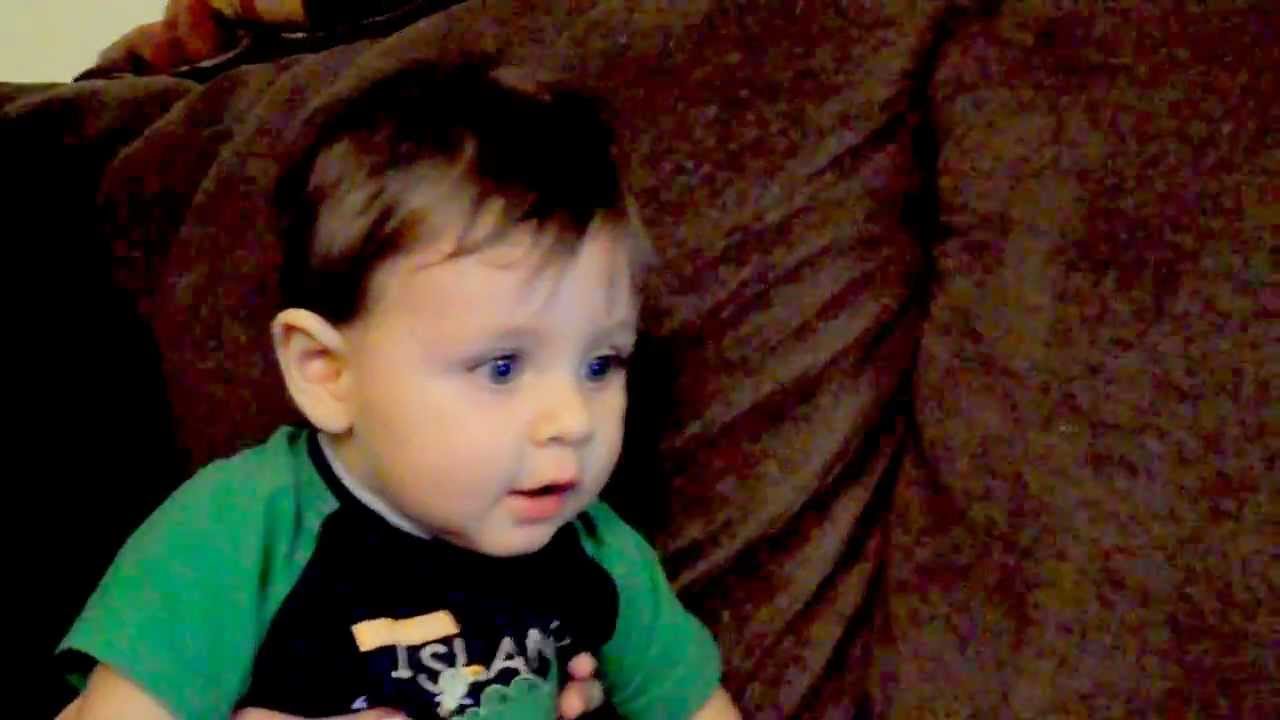 Baby Jason watching his favorite cartoon - YouTube