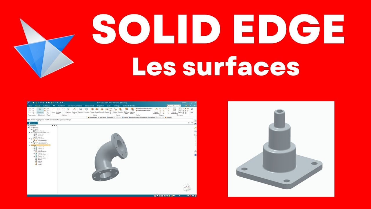 Solid Edge les surfaces - YouTube