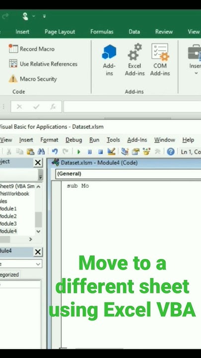 Move to a different sheet using Excel VBA - YouTube