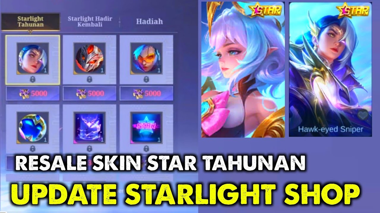UPDATE STRALIGHT SHOP 2023 RESALE SKIN STARLIGHT TAHUNAN STARLIGHT FEST TERBARU MLBB - YouTube