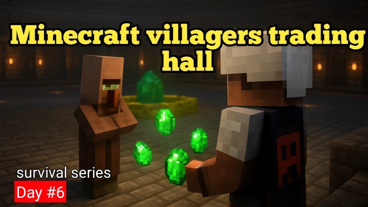 Minecraft villagers Trading hall / survival series day #6 - YouTube