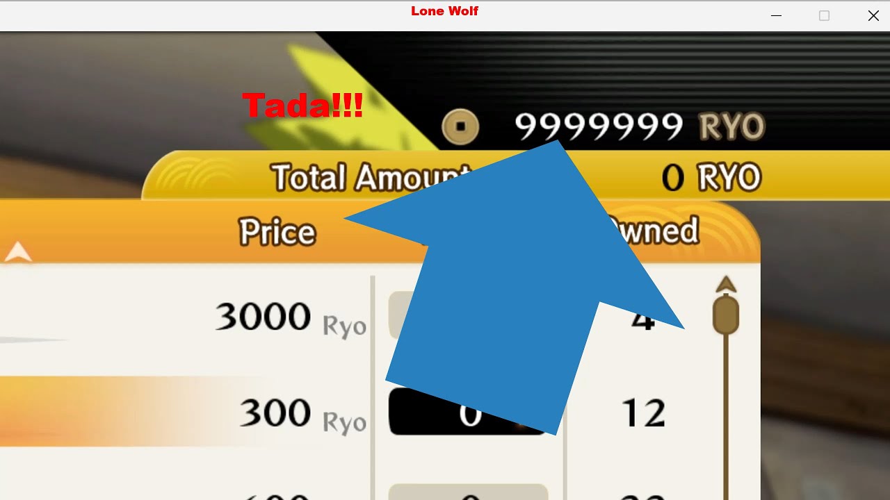 Unlimited RYO Money With Cheatengine In Naruto Shippuden Ultimate Ninja ...