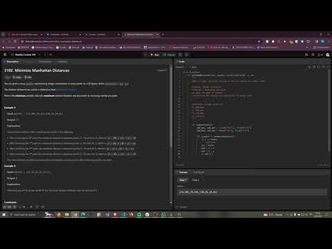 LeetCode Hard 3102:Minimize Manhattan Distances(Beginner friendly explanation & implementation ...