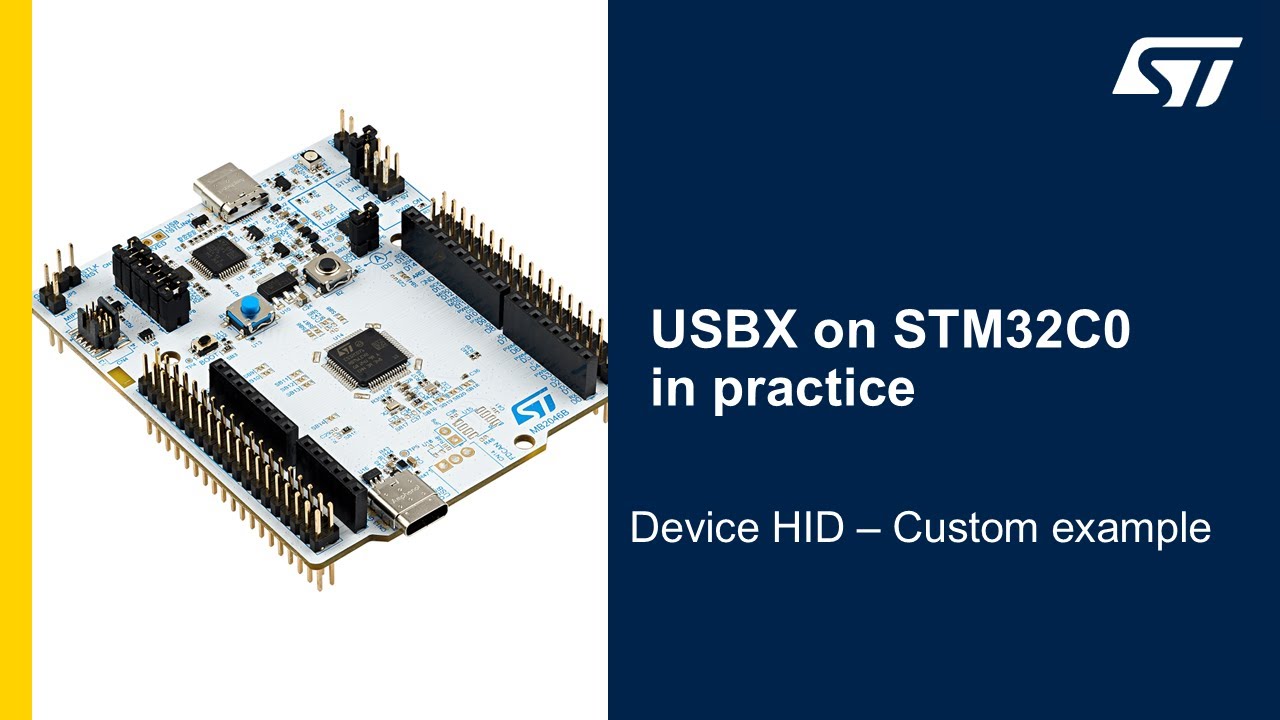 USBX on STM32C0 in practice - 2 USBX device HID Custom - YouTube
