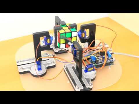 Arduino Rubik Robot solver with 8 servo motors - YouTube
