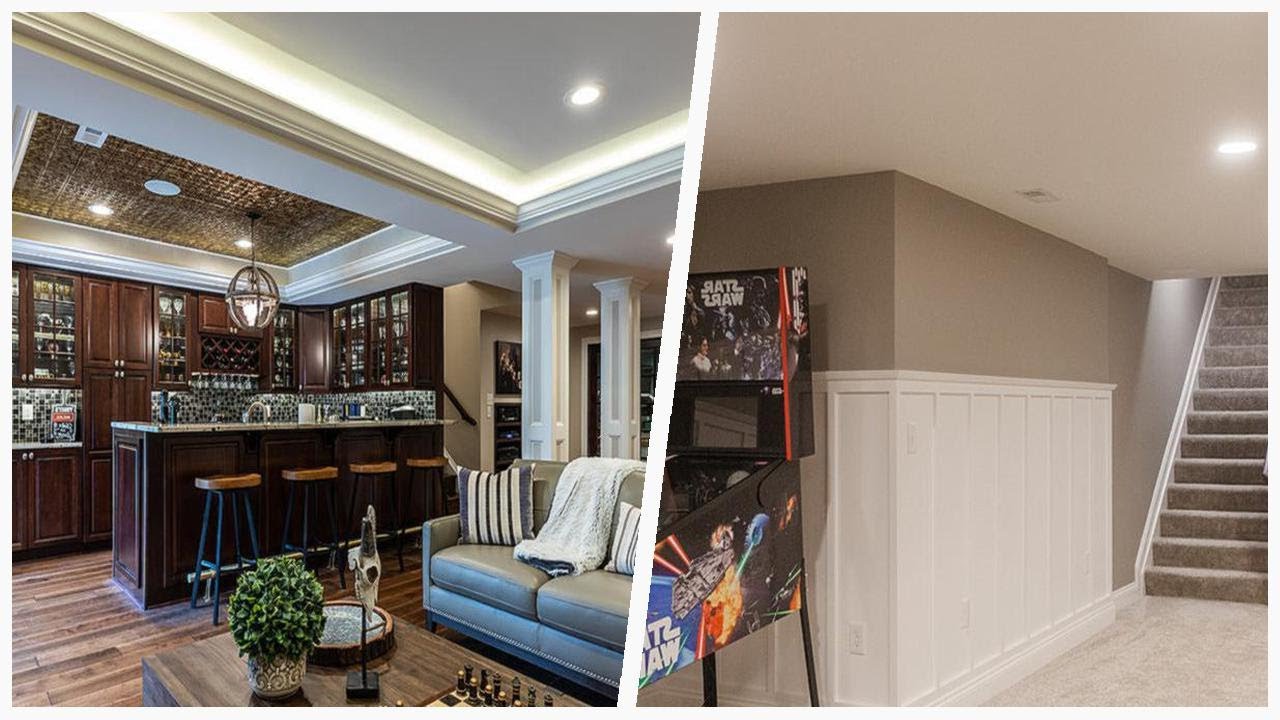 75 Beautiful Wainscoting Basement With A Home Theater Design Ideas #5 🟢 ...