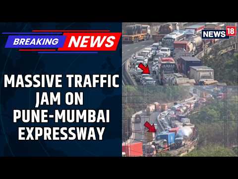 Massive Traffic Jam Stretching For Several Kilometers On Pune-Mumbai Expressway Near Lonavala | N18