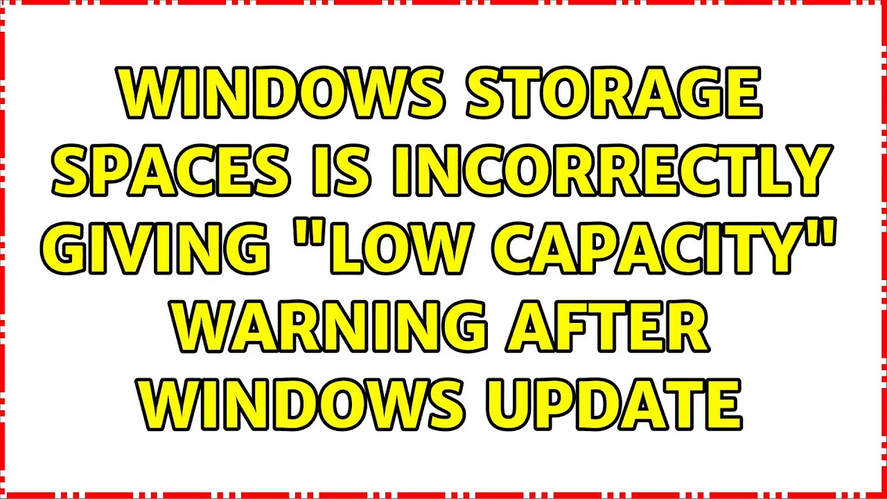 Windows Storage Spaces is incorrectly giving "Low capacity" warning ...