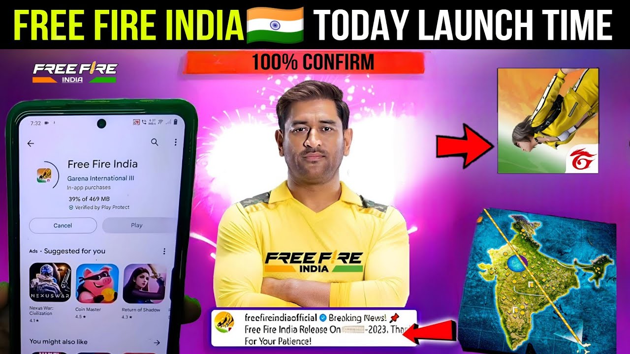 FREE FIRE INDIA🇮🇳 TODAY LAUNCH TIME 🔥 FREE FIRE INDIA🇮🇳 LAUNCH TIME ...