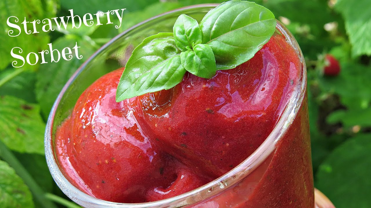Strawberry Basil Sorbet - YouTube