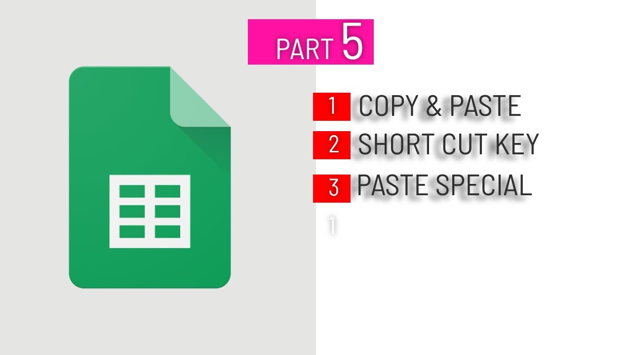 PART.5 | How to Copy & Paste In Google Sheets... - YouTube