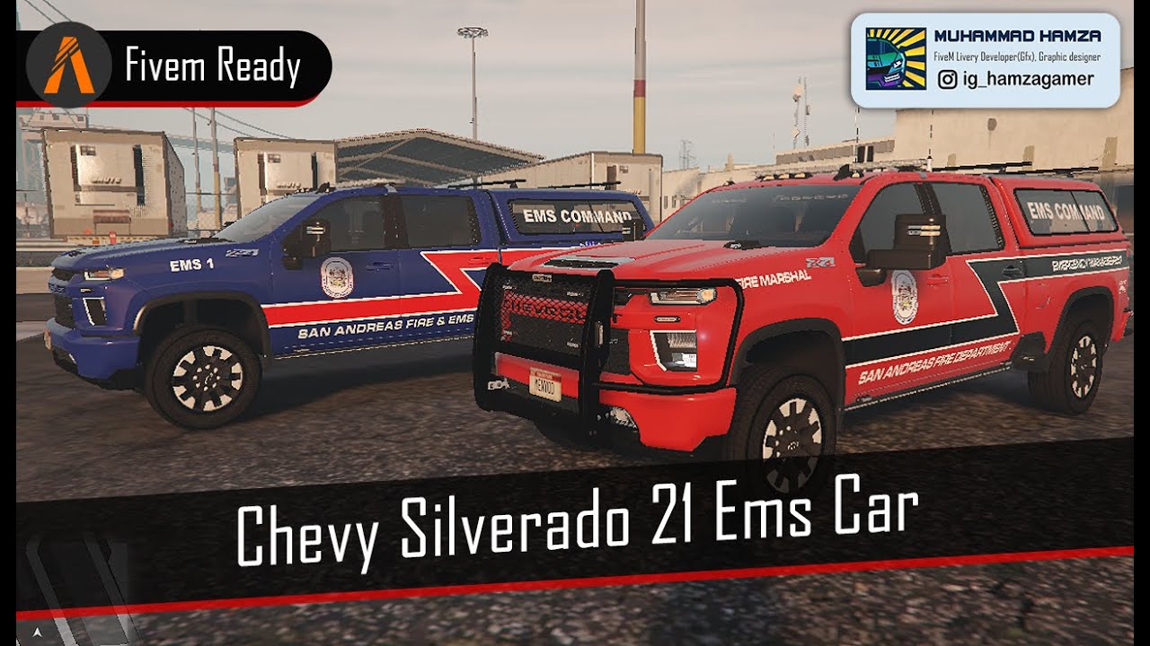 Chevy Silverado 2021 Ems, Fire dept. | Fivem ready vehicle | GamerGFX ...