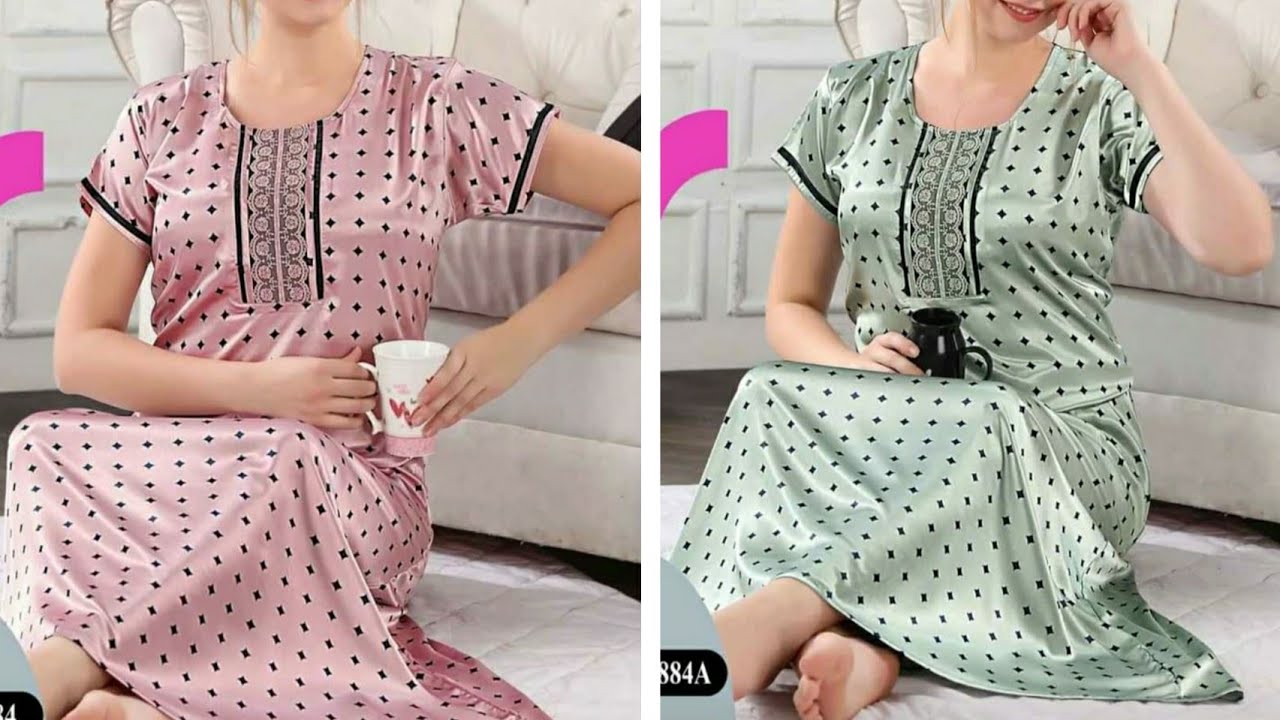 silk printed maxi/nighty ki design 2021|| 30+silk maxi dress collection ...