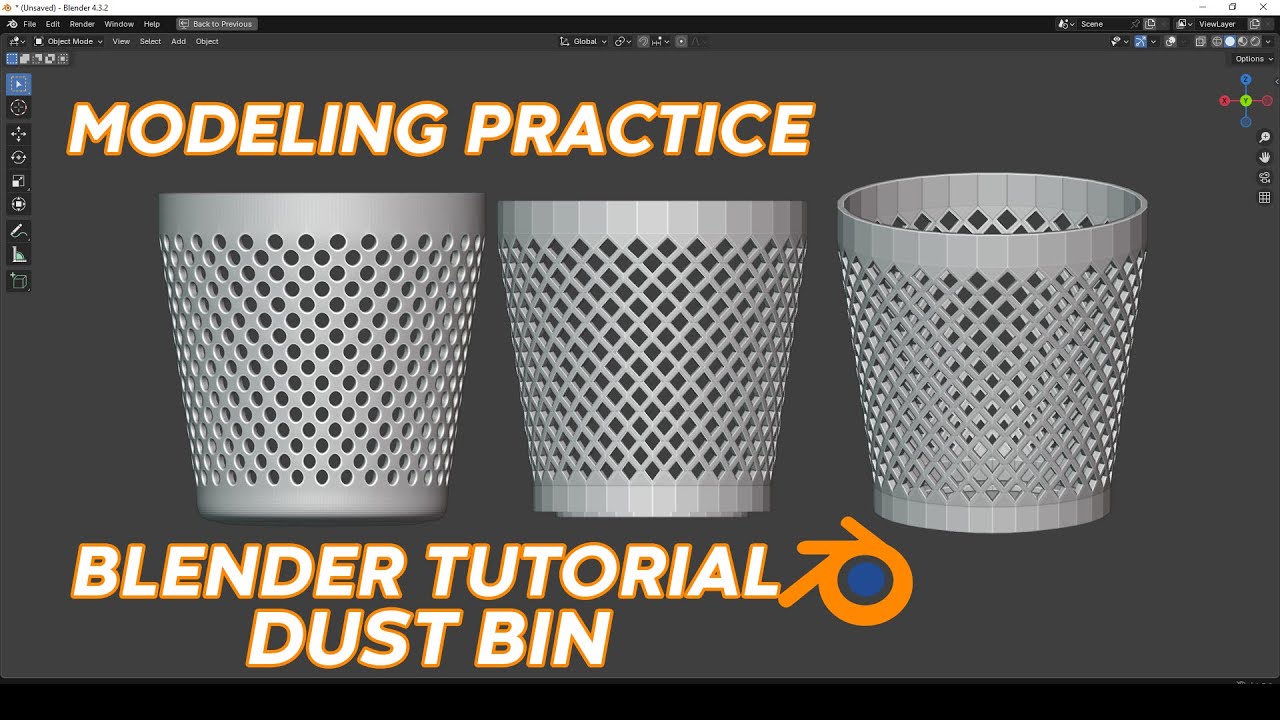 Blender Tutorial - Modeling Practice | Dust Bin - YouTube