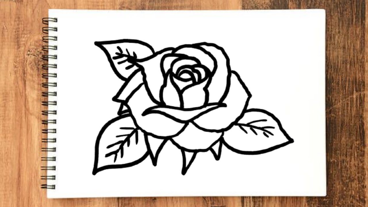 How To Draw A Cute Rose Step by Step EASY - CREATIVE ART - YouTube