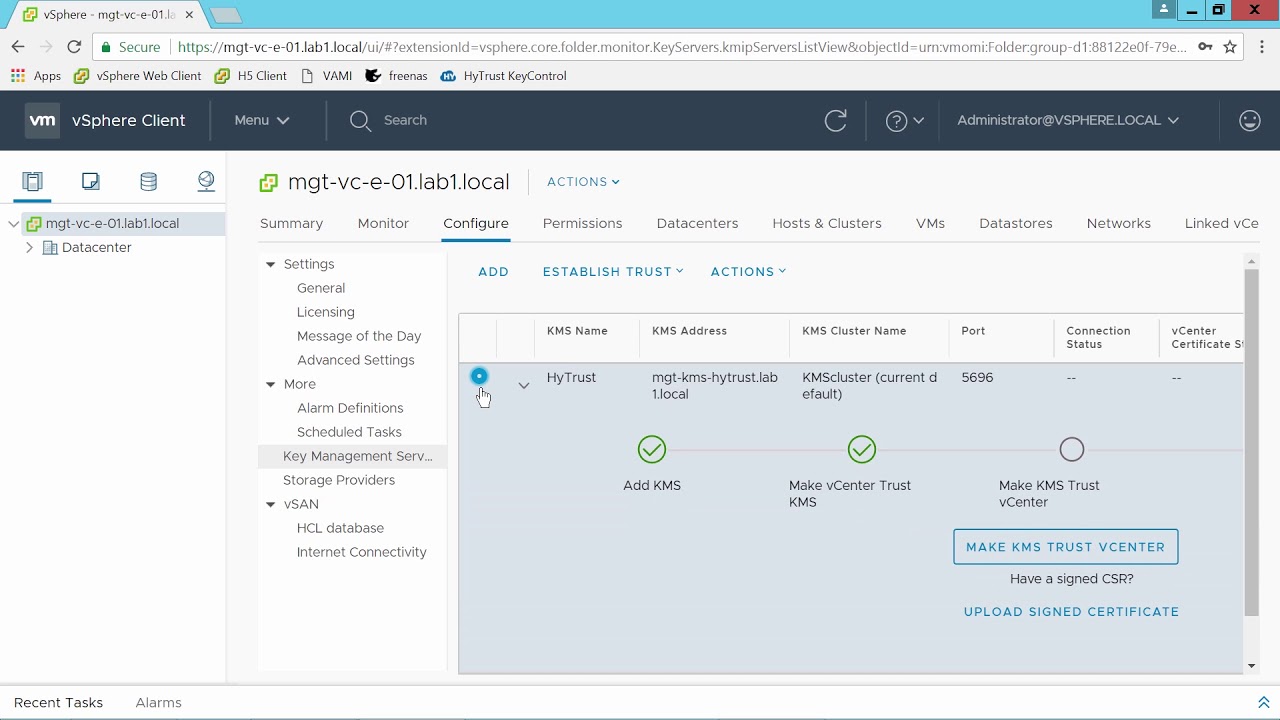 Virtual Machine Encryption Key Management Server Setup - YouTube
