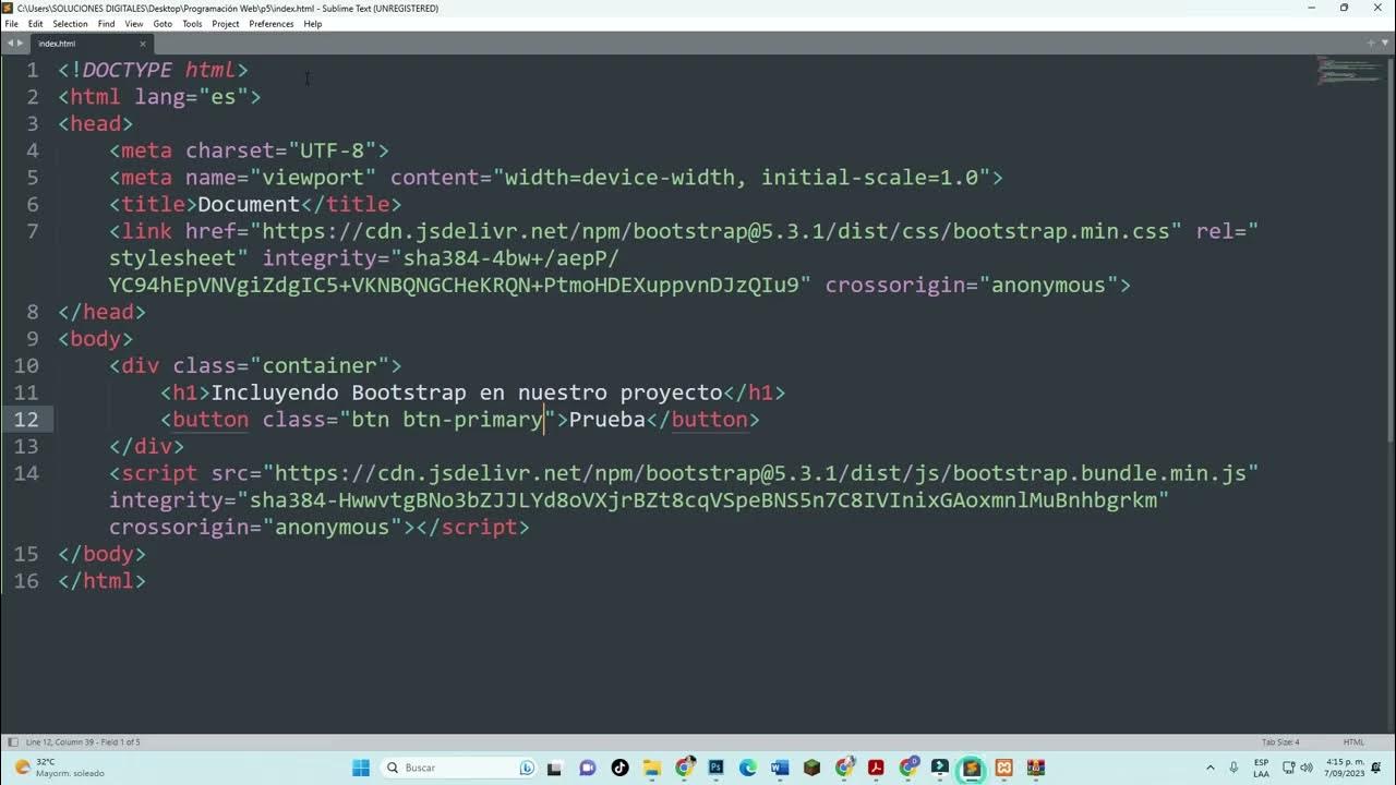 Integrar Bootstrap Al Proyecto De Forma Local Sin Internet Offline Youtube