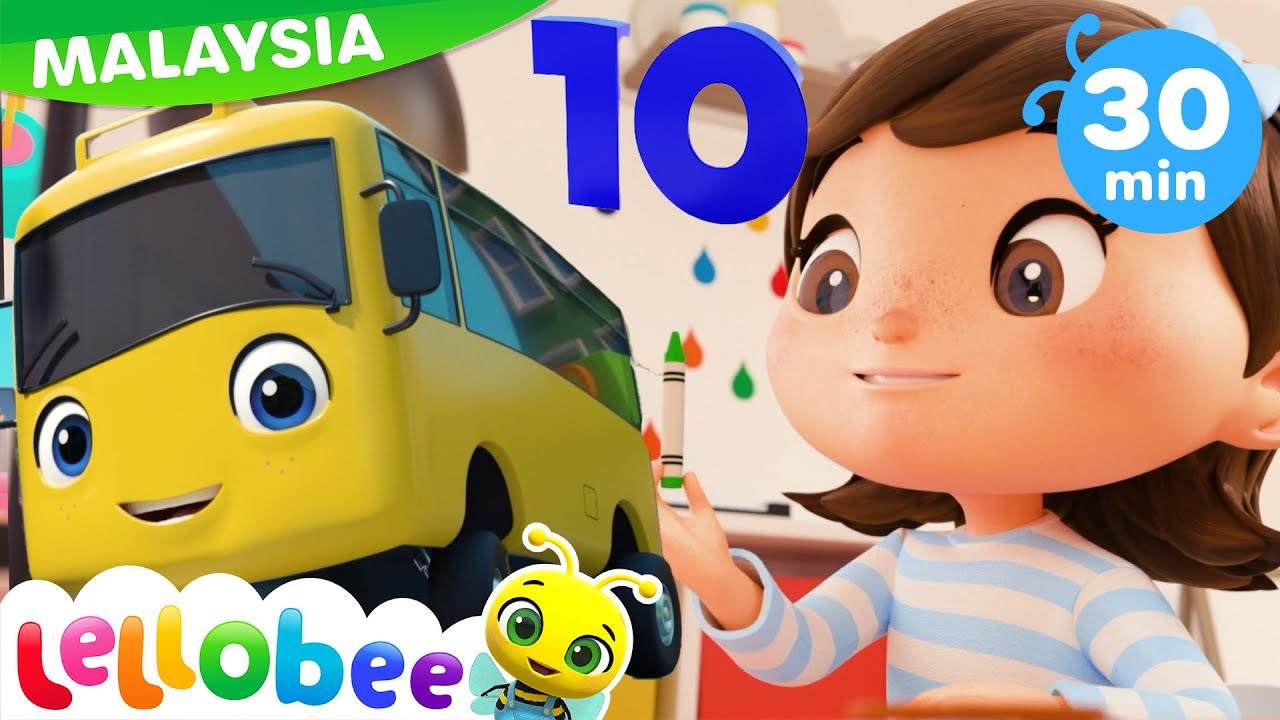 Sepuluh Bas Kecil | Kartun dan Lagu Kanak-Kanak Baharu Lellobee | Lagu ...