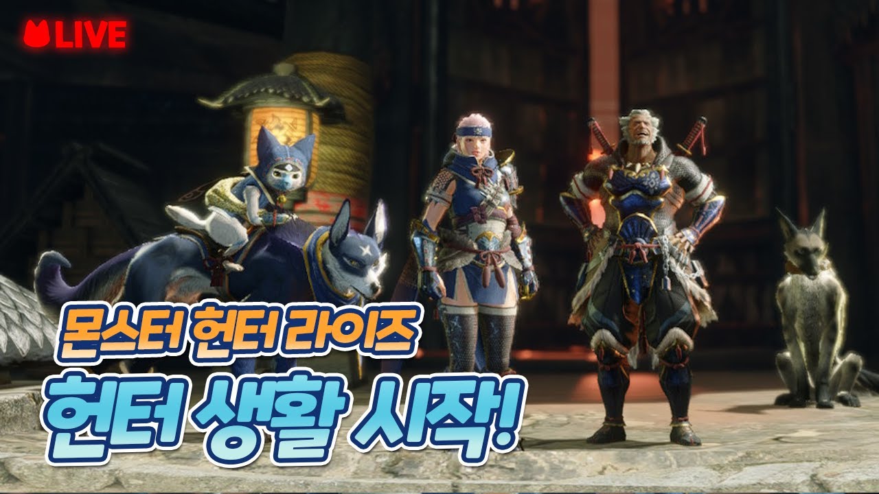 귀여운 헌터 고양이 까요와 댕댕이 로보와 함께 헌터 데뷔 몬스터 헌터 라이즈스카이스플래툰 Youtube