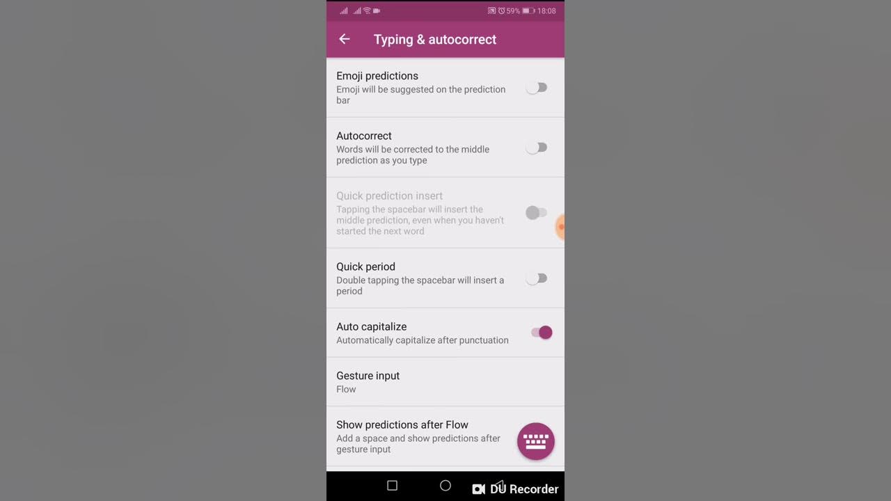 How to turn off swiftkey text autocorrect huawei p20 - YouTube