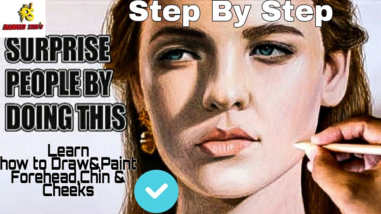 How to draw girl forehead/Cheek & Chin/Step by Step/#Fabercastell /With ...