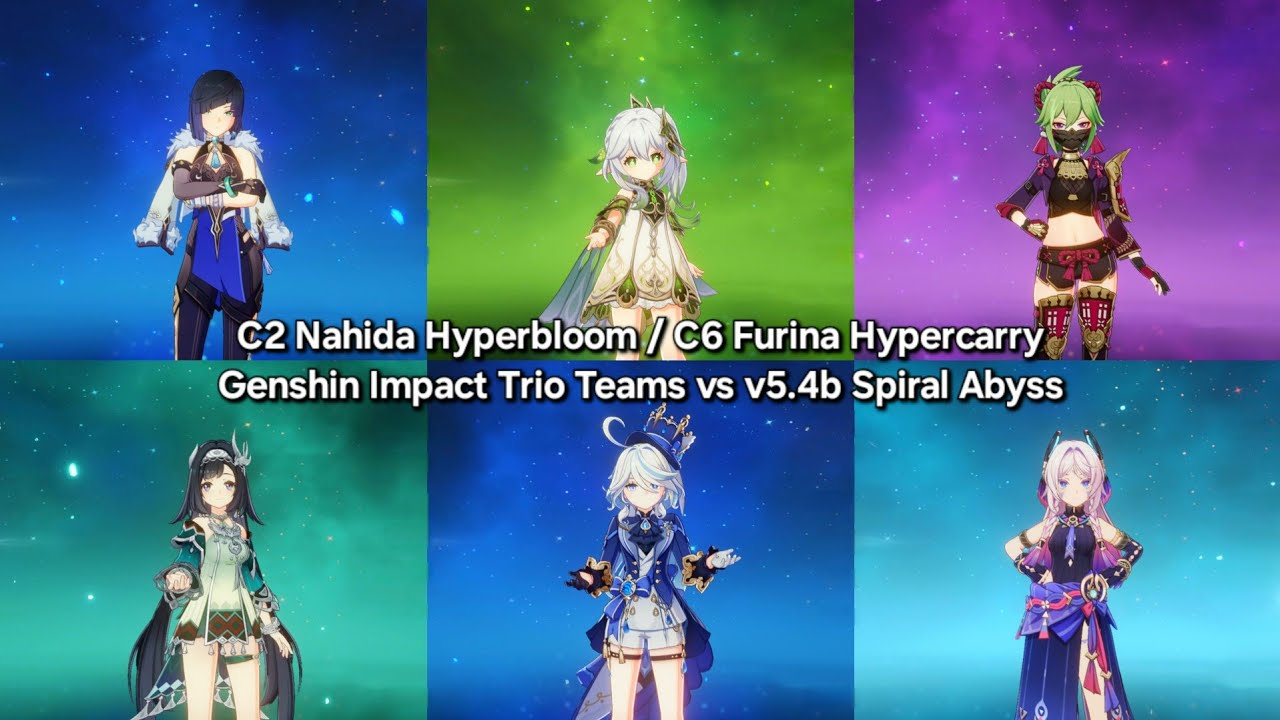 [Trio Teams] C2 Nahida Hyperbloom & C6 Furina Hypercarry | Genshin Impact v5.4b Spiral Abyss ...