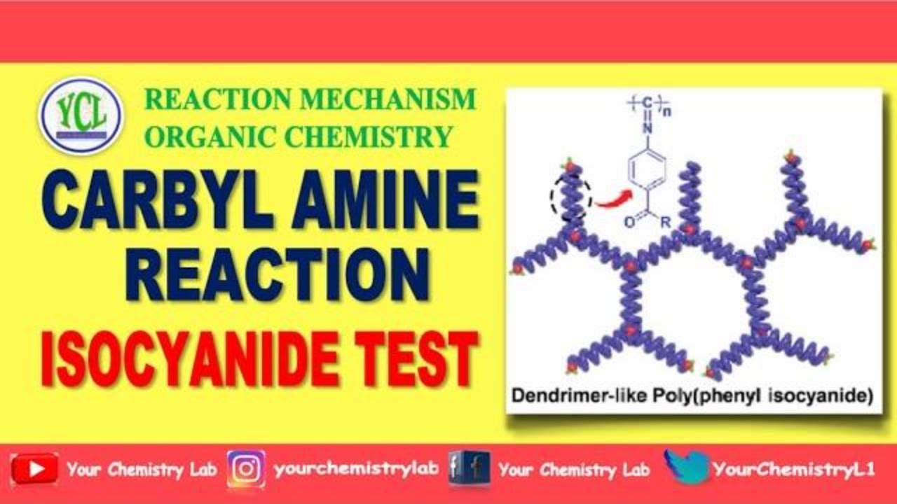 Carbyl amine reaction I Isocyanide test I Organic chemistry - YouTube