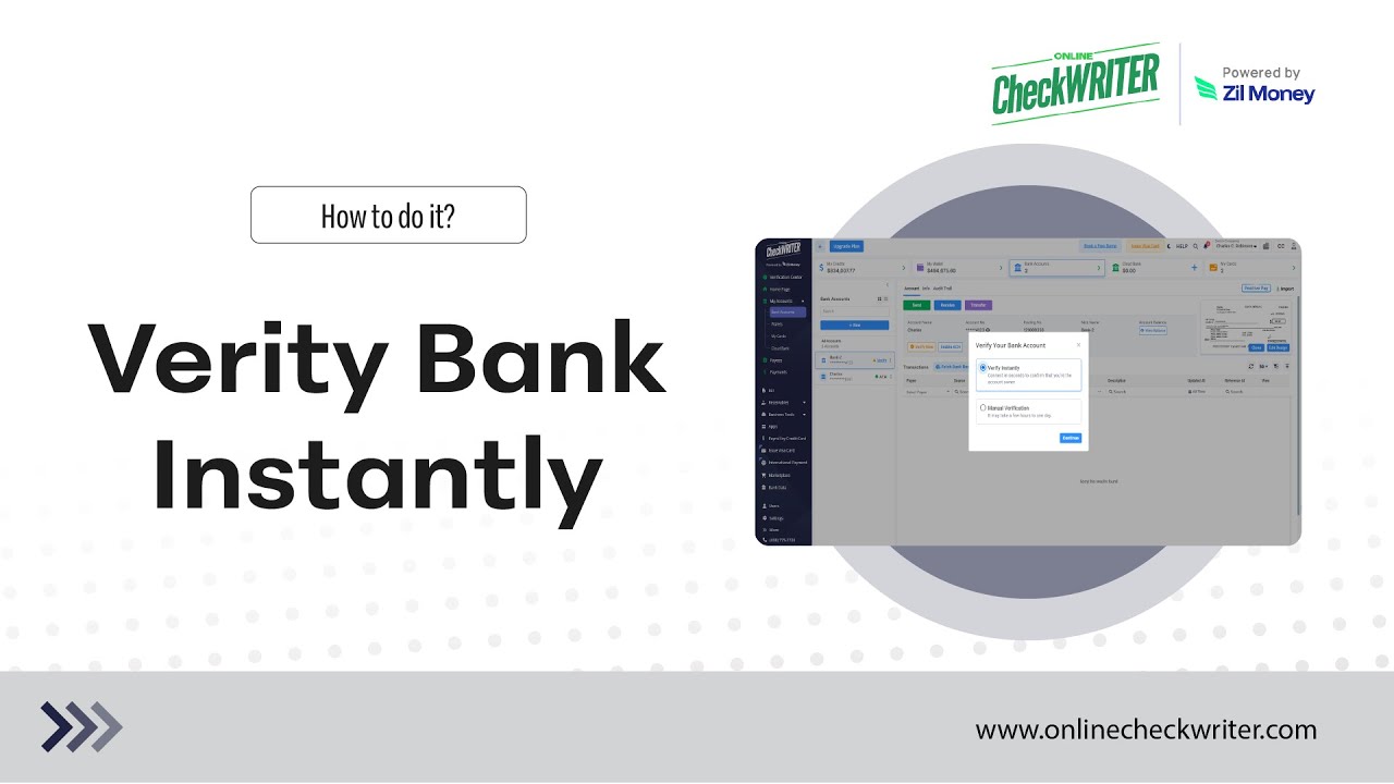 Instant Bank Verification with OnlineCheckWriter.com - YouTube