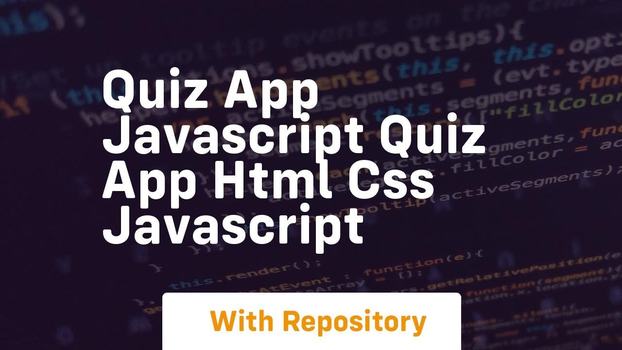 Quiz app javascript quiz app html css javascript - YouTube