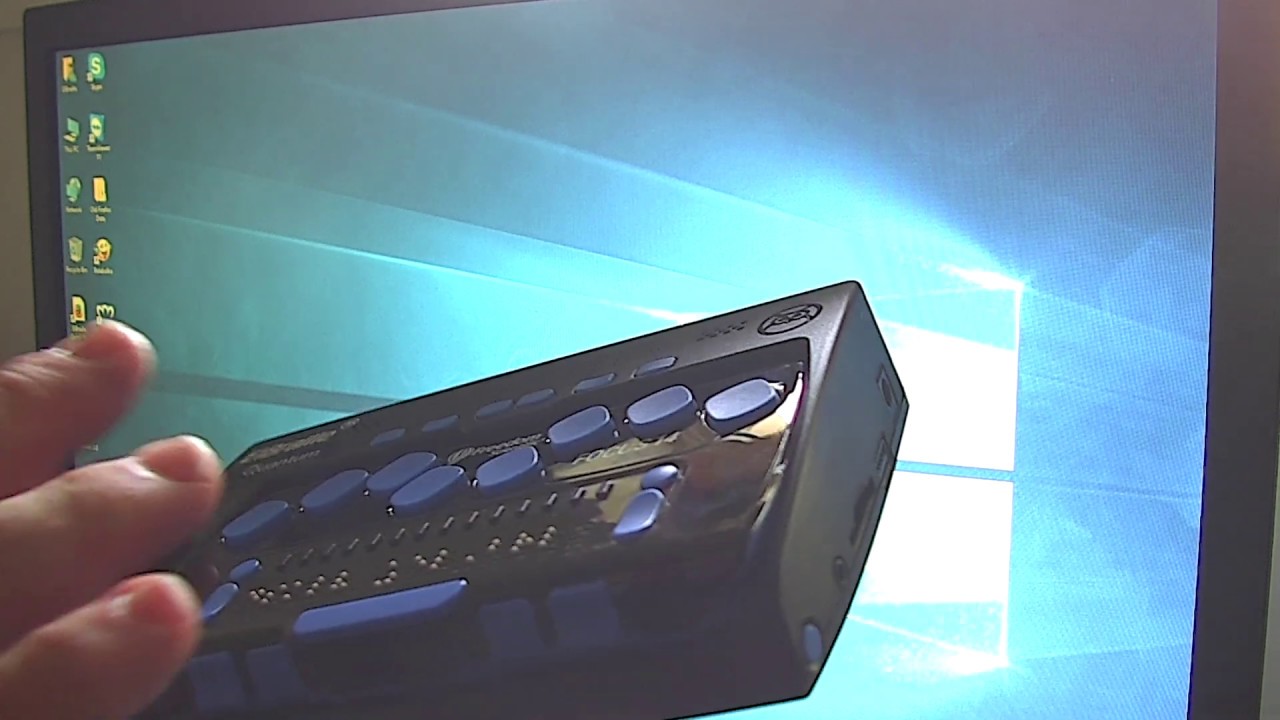 Braille Unit 5 ElBraille Windows Laptop conected to monitor - YouTube