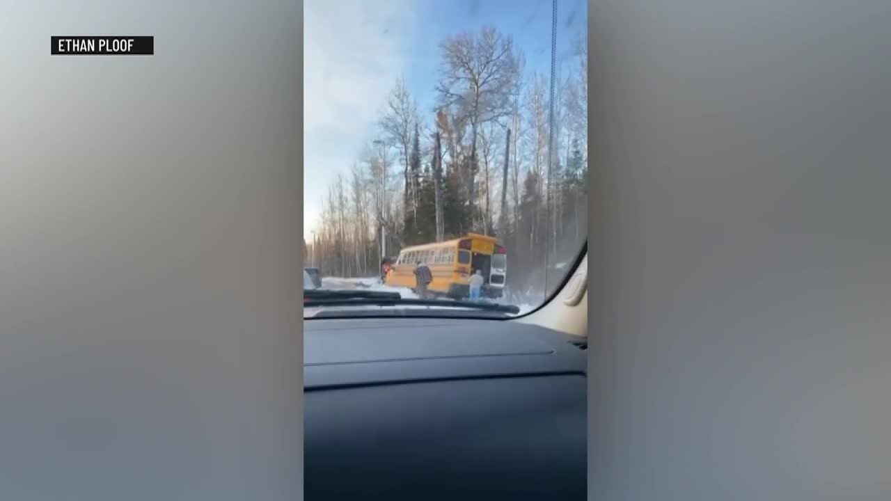 Law enforcement responds to school bus crash in Cook - YouTube