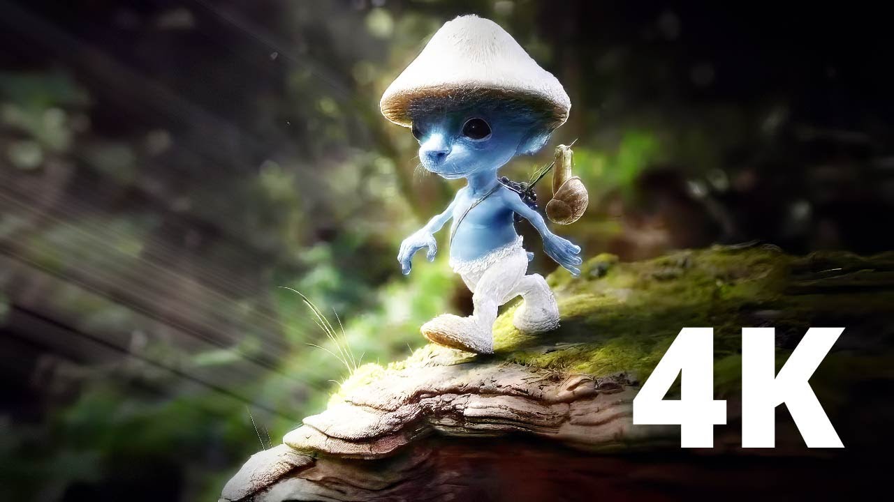 BLUE SMURF CAT 4K - YouTube