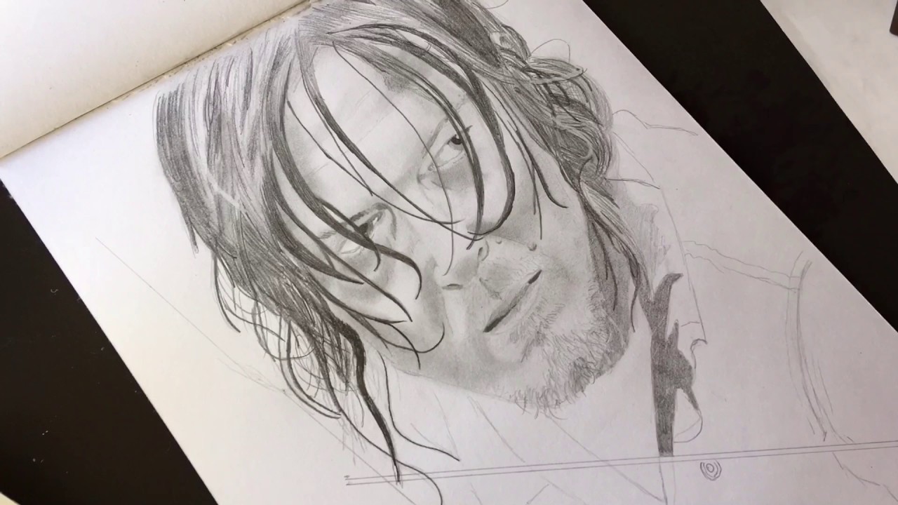 The Walking Dead Daryl Dixon Drawing - YouTube