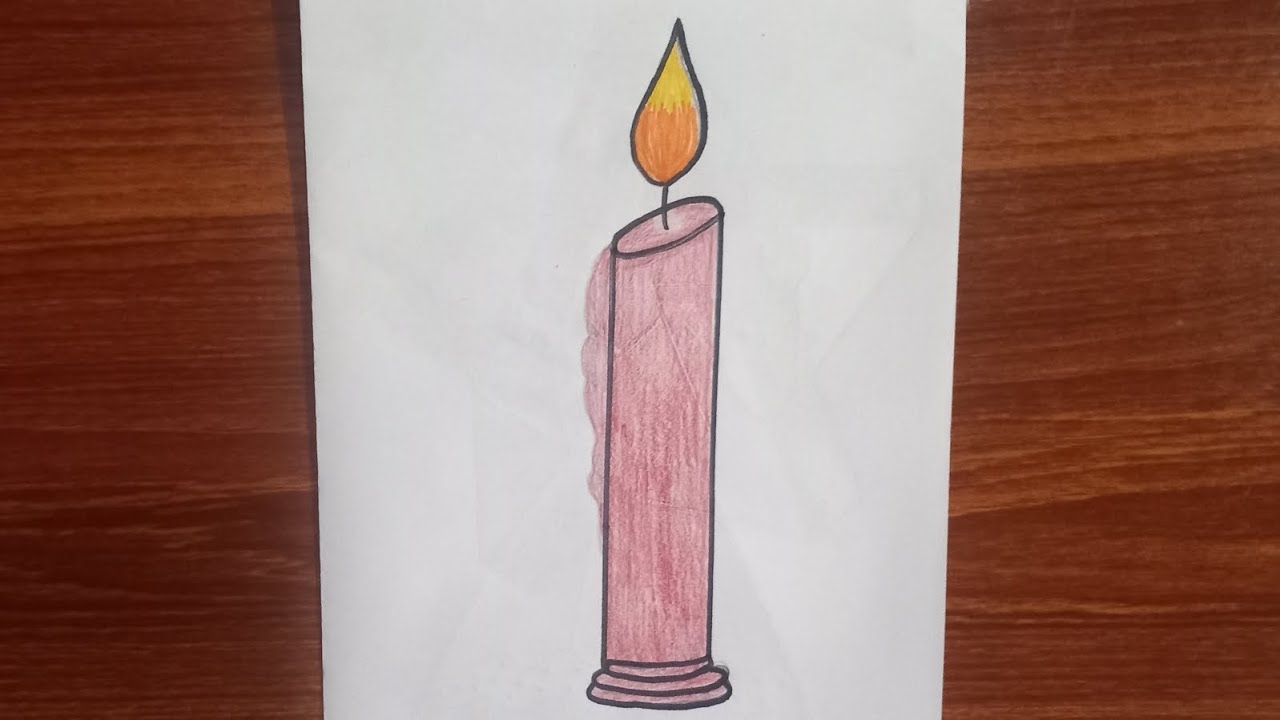 how to draw candle in easy way |art attraction | - YouTube