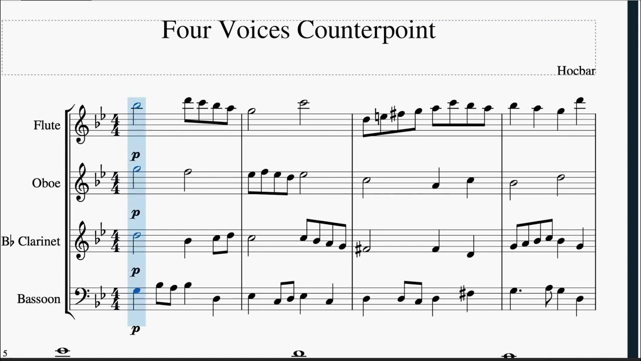 Four voices Counterpoint in G minor - YouTube