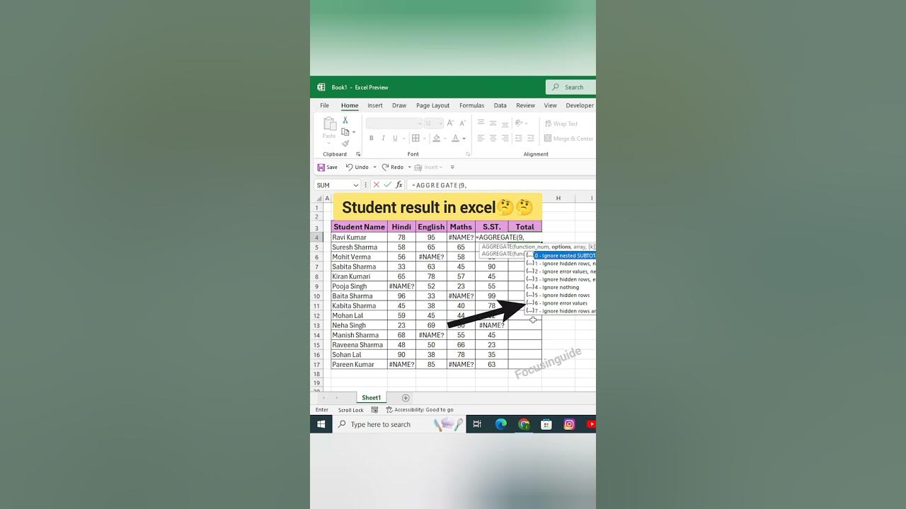 interview questions excel ||how to total #focusinguide #focustips #exceltips #tutorial #shorts ...