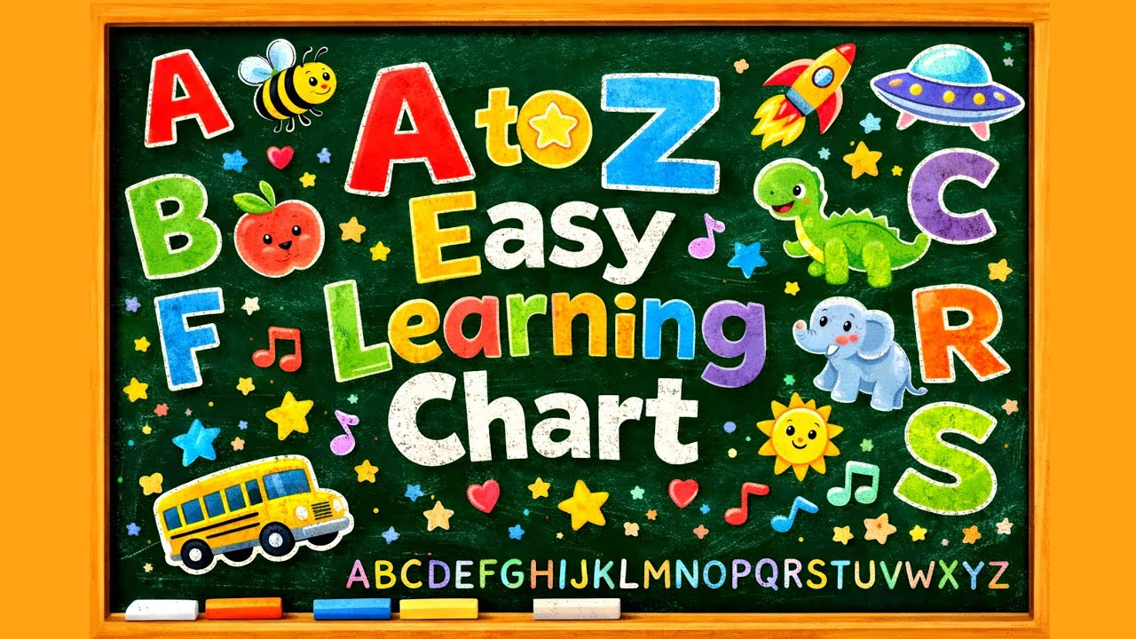 A to Z Easy Learning Chart | बच्चों के लिए आसान ABC l A to Z Colorful ...