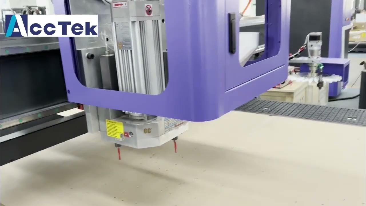 Acctek auto tool changer cnc router with automatic loading and unloading system, and drilling ...