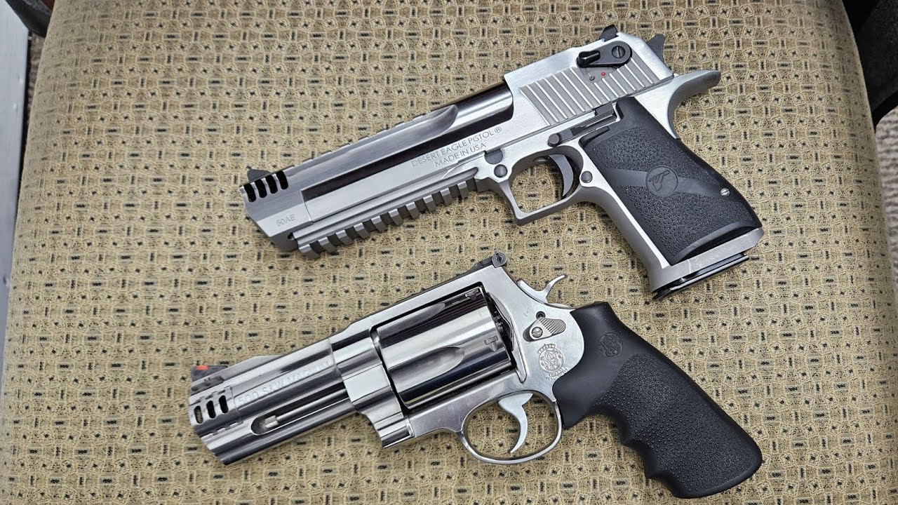 Desert Eagle 50 vs. Smith & Wesson 500 - YouTube