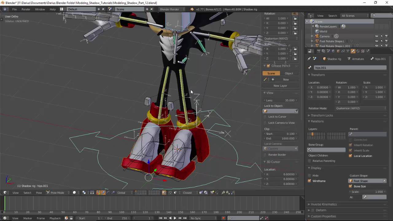 Blender Tutorial: Modeling Shadow The Hedgehog Part: 15 - YouTube