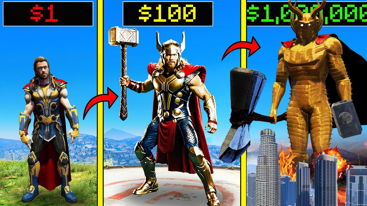 GTA 5 : $1 THOR to $1,000,000,000 GOLD KING THOR in GTA 5! - YouTube