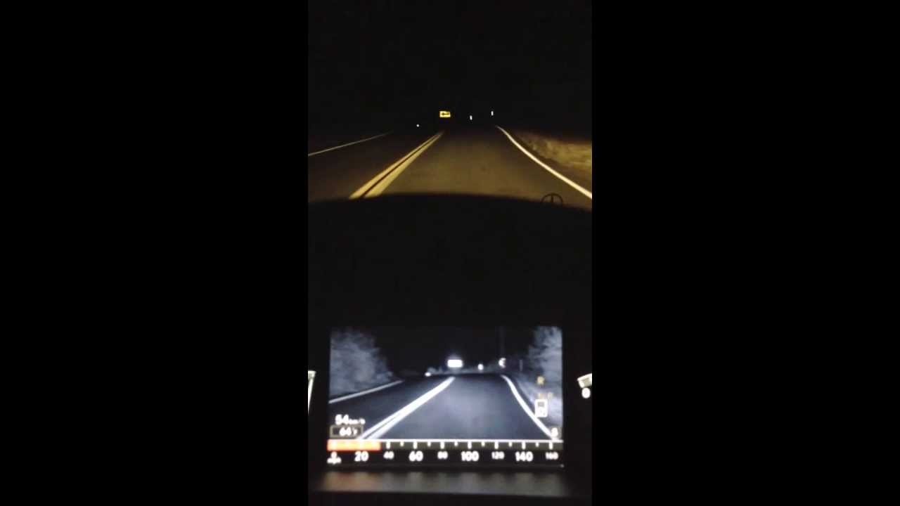 Driving a mercedes s550 using night vision. - YouTube