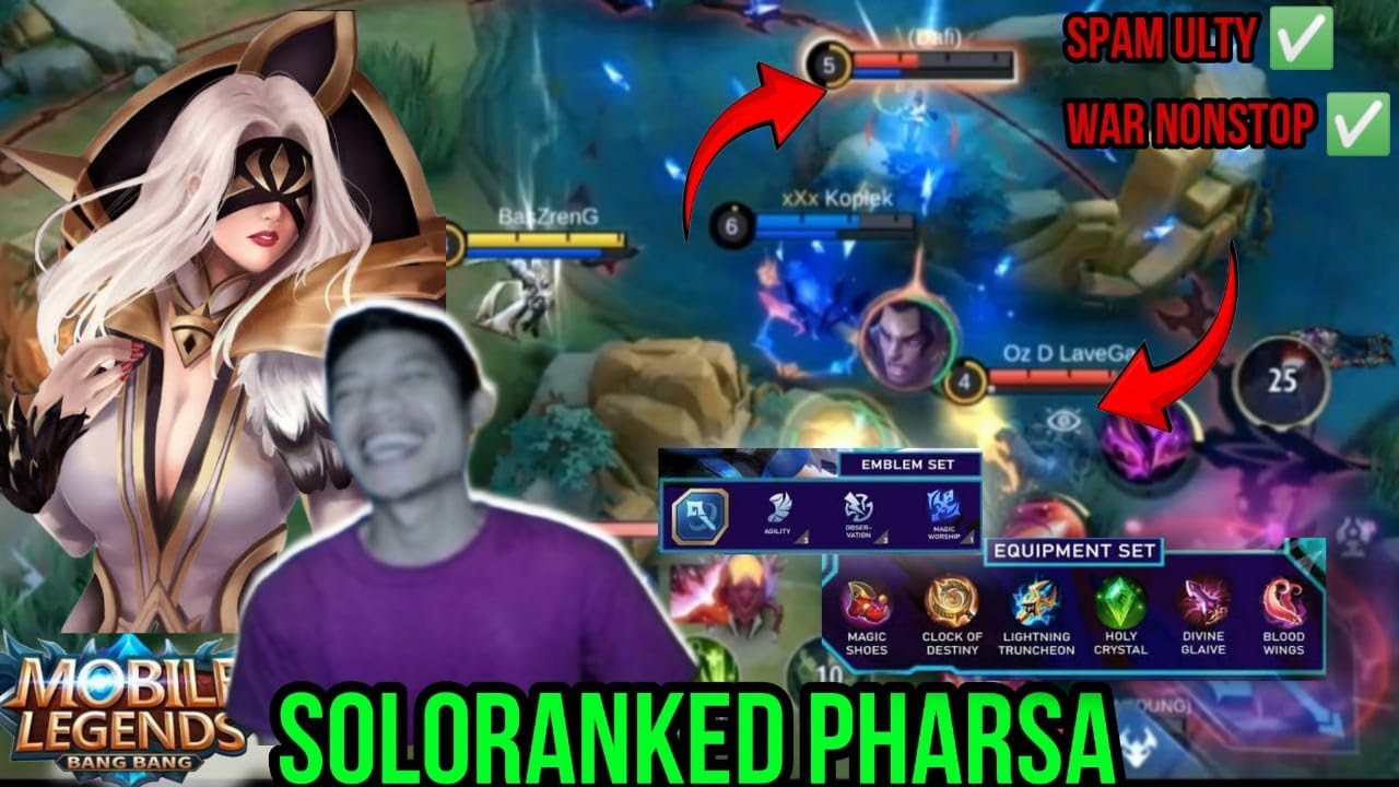 GAMEPLAY PHARSA | ITEM BUILD PHARSA 1x ULTY! | Gameplay | Mobile ...