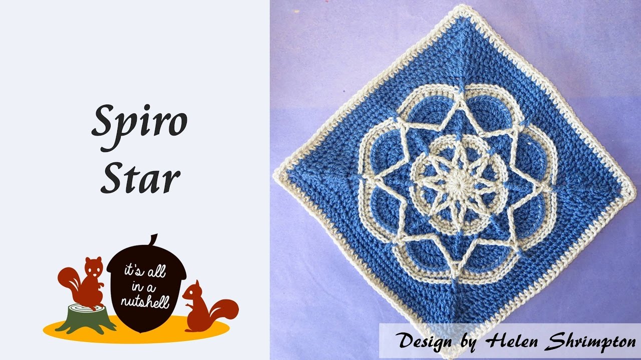 Spiro Star - Crochet Square - RIGHT HANDED - YouTube