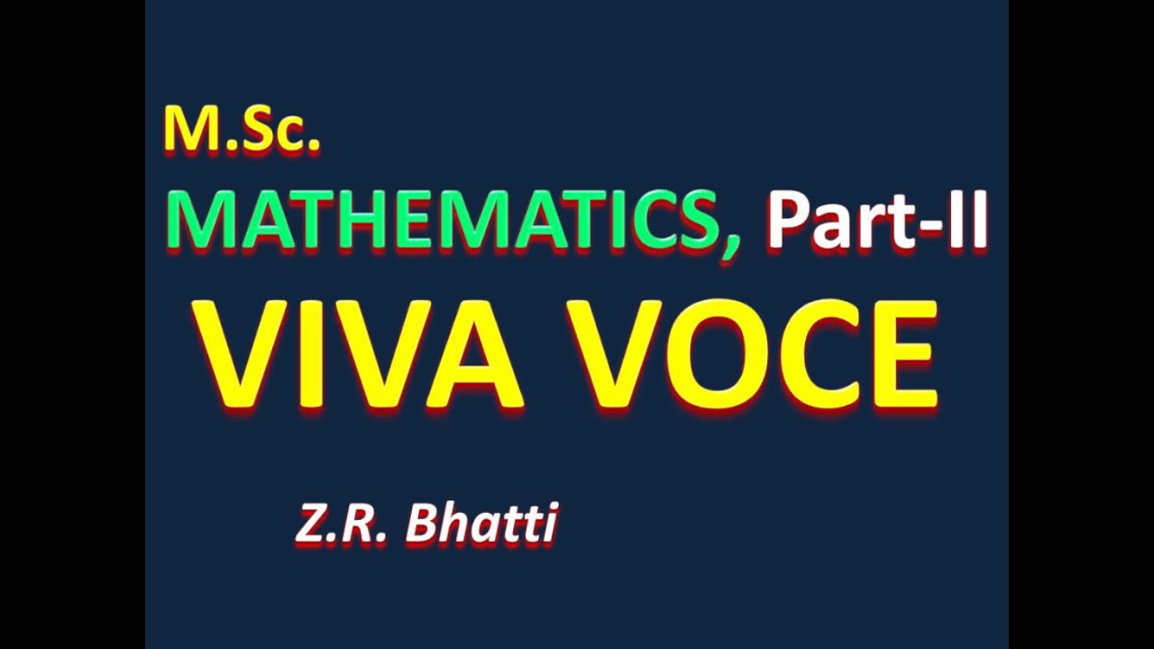 Why Students Fail in Viva/Interview, Lec#1, M.Sc. Math, Part -II, Viva ...