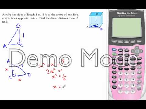 3D pythagoras cube vertex to centre of face - YouTube