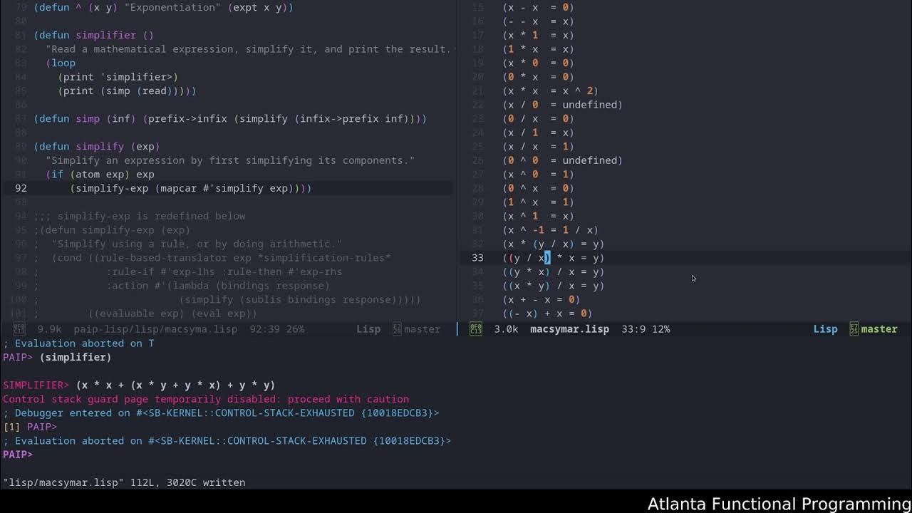 Common Lisp Study Group: PAIP : Symbolic Mathematics : A Simplification program (Part 1) - YouTube