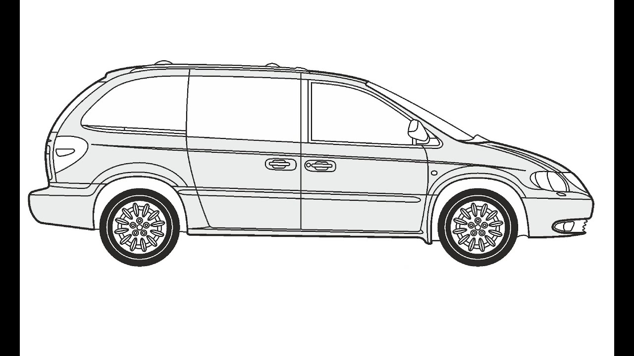 How to Draw a Chrysler Voyager / Как нарисовать Chrysler Voyager - YouTube